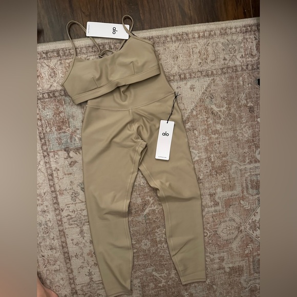 ALO Yoga | Pants & Jumpsuits | Nwt Alo Yoga Gravel Beige Set | Poshmark